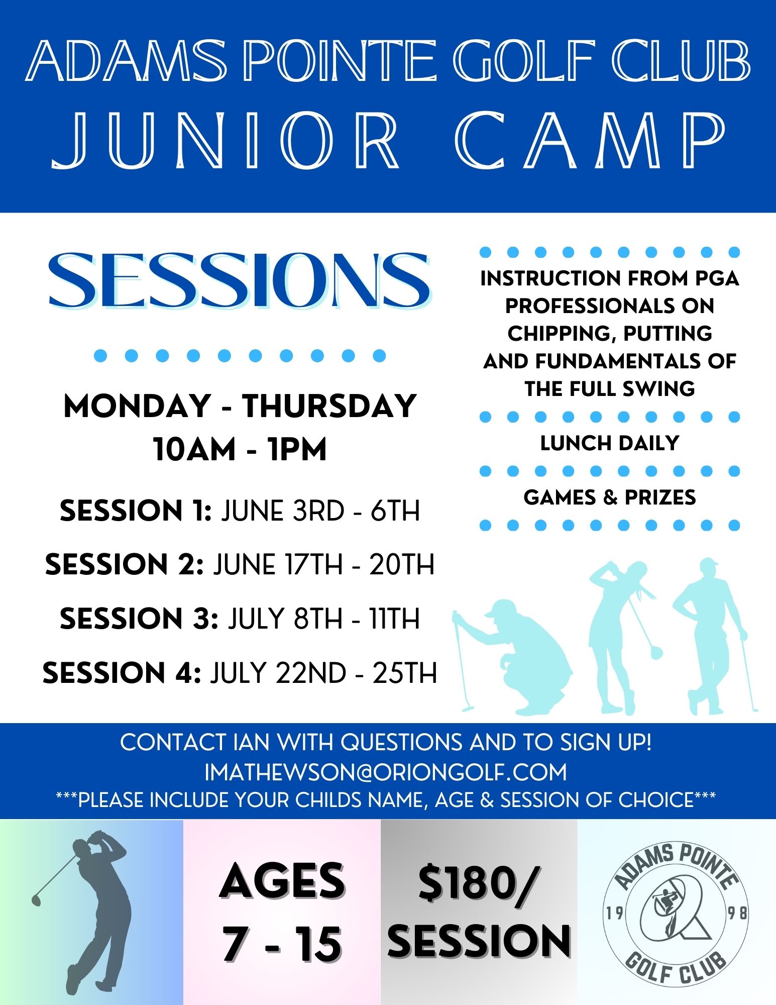 Adams Pointe Golf Club - Junior Camp